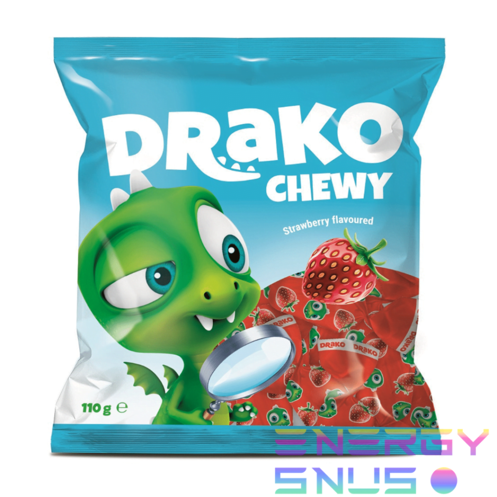 Drako Strawberry Flavoured Chewing Candy - Energy Snus Shop
