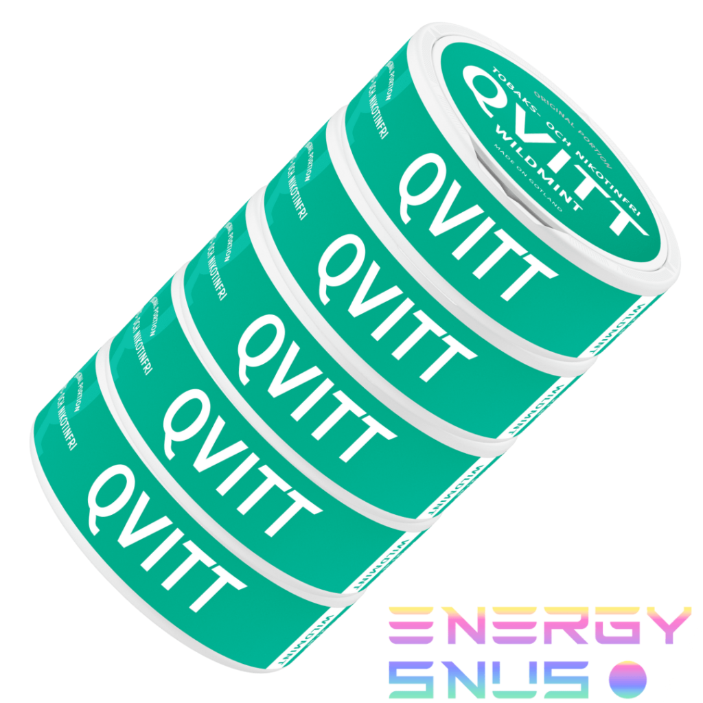 QVITT Wild Mint Portion Nicotine Free Snus 5pack - Energy Snus Shop